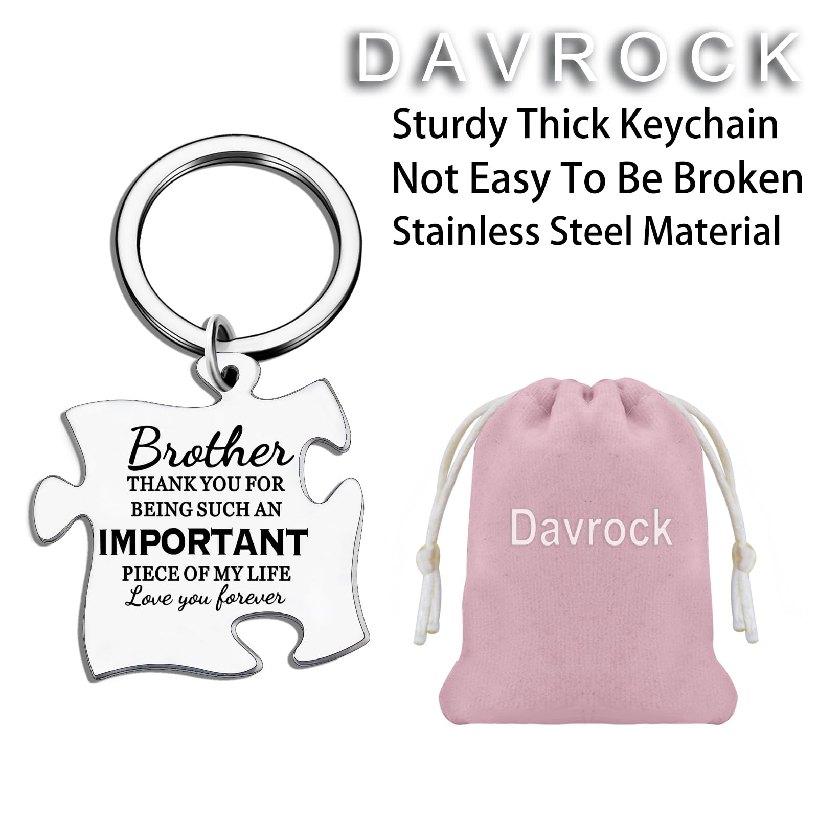 Davrock Brother Gifts from Sister Brother Birthday Gifts For Brothers from Sisters Big Brother Gift Keychain Christmas Stoking Stuffers for Men Adults My Orders Recently By Me