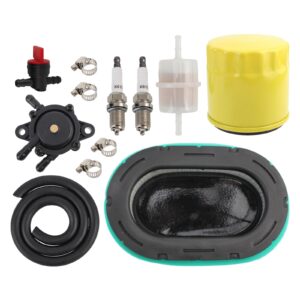 partszen Air Filter Oil Filter Fuel Pump Kit for 32-083-09-S 3208309-S 32-083-10-S 3208310-S for Kohler KT610 KT620 KT715 KT725 KT730 KT735 KT740 KT745 19HP-26HP Lawn Mower with Spark Plug Fuel Line