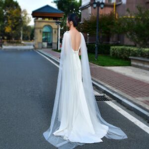 YouLaPan Wedding Wrap Shrug Shawls Stole Boleros Cape Capelet Rhinestone Bride (off white)