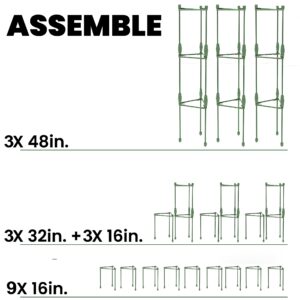 K-Brands Tomato Cage - Premium Tomato Trellis and Plant Support for Tomatoes, Vegetable and Climbing Plants - Tomato Cages for Garden and Pots Outdoor (3 Pack - Upto 48 inches)