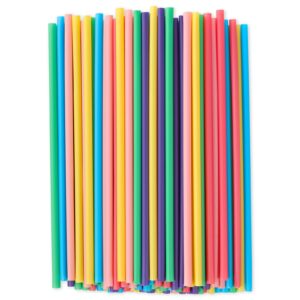 [100 pcs] biodegradable compostable disposable colorful straws - pla plant based drinking straws for juice coffee cocktail cold drinks (8.25" longx0.23" wide)