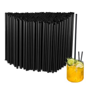 500pcs black disposable straws，5.12’’ straight straw,0.16‘’ diameter, for kitchen,bar,club,drinks, milk, soda, party, whiskey (5.12‘’)