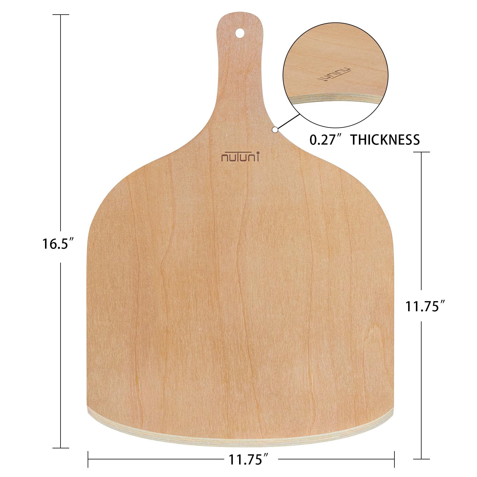 2 Pack Wooden Pizza Peel, 12 inch Premium Large Pizza Paddle Cutting Board for Pizza Oven, Stone, Pan or Grill, Pizza Spatula for Baking Bread and Cake Indoor&Outdoor