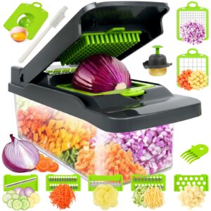 vegetable chopper,food chopper,pro 12 in1 multifunctional onion chopper,veggie chopper,vegetable chopper with container,vegetable slicer dicer cutter,mandoline slicer,salad,garlic chopper