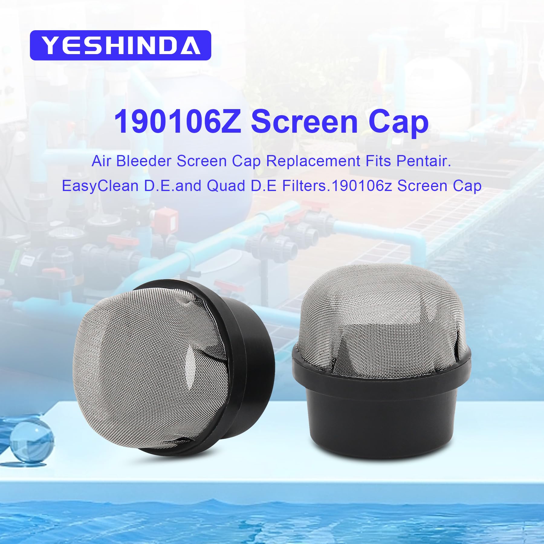 YESHINDA 190106Z Air Bleeder Screen Cap Fit for Pentair, Clear Plus,EasyClean D.E. and Quad D.E Filters