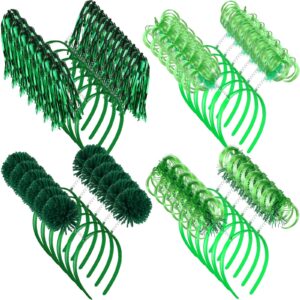 censen 24 pcs pom pom headband tinsel wrapped ponytails head bopper headwear hair accessories party costume(green)