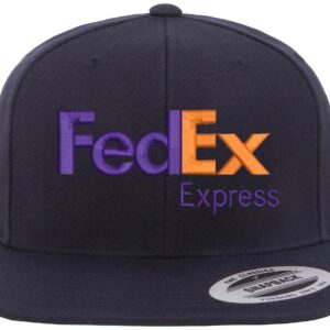 ALLNTRENDS Flat Bill FedEx Express Hat Embroidered Snapback Adjustable Cap (Express, Purple Orange)