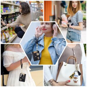 New Fashion Kingdom Wristlet Keychain Wallet for Women Slim Rfid Blocking Credit Card Holder Wristlet Zip Id Case Wallet Small Compact Leather Wallet Coin Purse for Women (Beige)