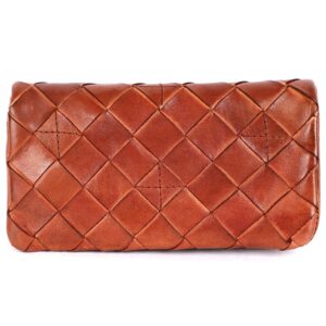 vilenca holland genuine leather wallets for women, small wallet for ladies zipper coin purse credit card holder with strap (vl-167-cognac)