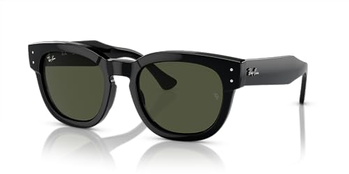 Ray-Ban RB0298S Mega Hawkeye Square Sunglasses, Black/Green, 53 mm