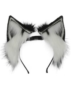 fodtahee rechargeable animal ears movable cat ears headdress props simulation electric animal ears hair bands