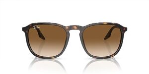 ray-ban rb2203 square sunglasses, havana/clear gradient brown, 52 mm