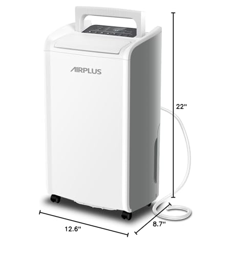 AIRPLUS 4,500 Sq.Ft 70 Pint Dehumidifier for Basements and Home-with Drain Hose,Efficient,Energy-with Dual Protection and 4 Smart Modes,24H Timer,Defrost,for Large room