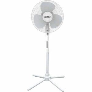 ez-chill 16” oscillating pedestal fan, 3-speed options, 90-degree oscillating head, adjustable height and tilt, powerful air flow, white, mtsp15-16az