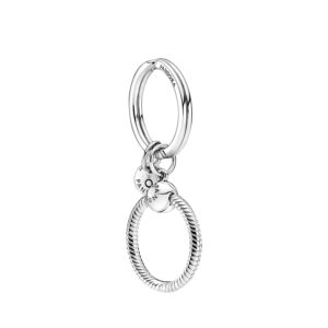 Pandora Moments Charm Key Ring - Great Gift for Women - Stunning Women's Jewelry -Key Chain with Charm Holder - Sterling Silver, With Gift Box