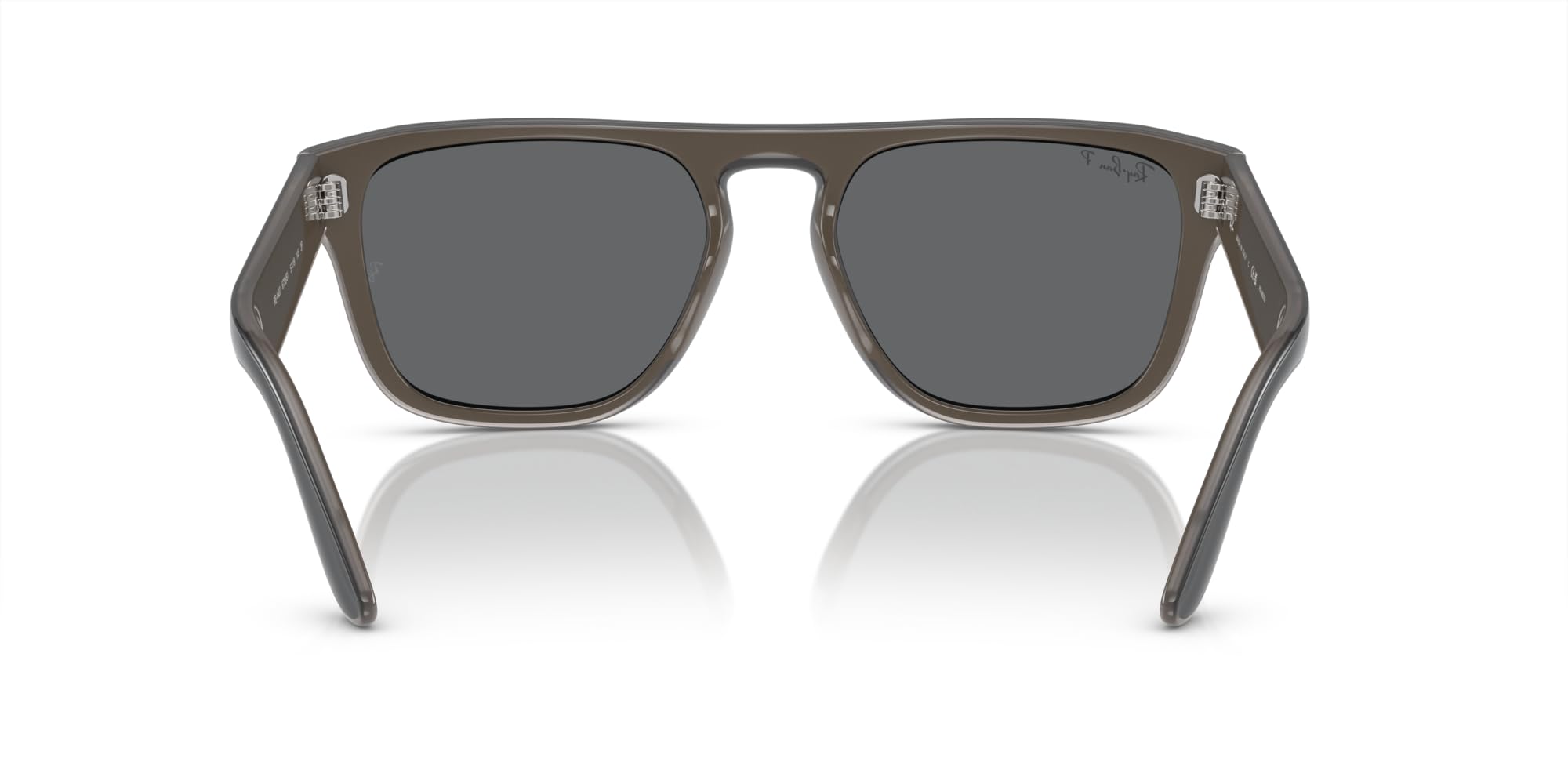 Ray-Ban RB4407 Square Sunglasses, Black/Light Grey Transparent/Dark Grey Polarized, 57 mm