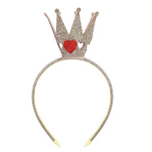 purple myrtle queen of hearts crown headband - gold tiny crown for women - adult costume headwear - halloween, cosplay party - hand wash only - unisex