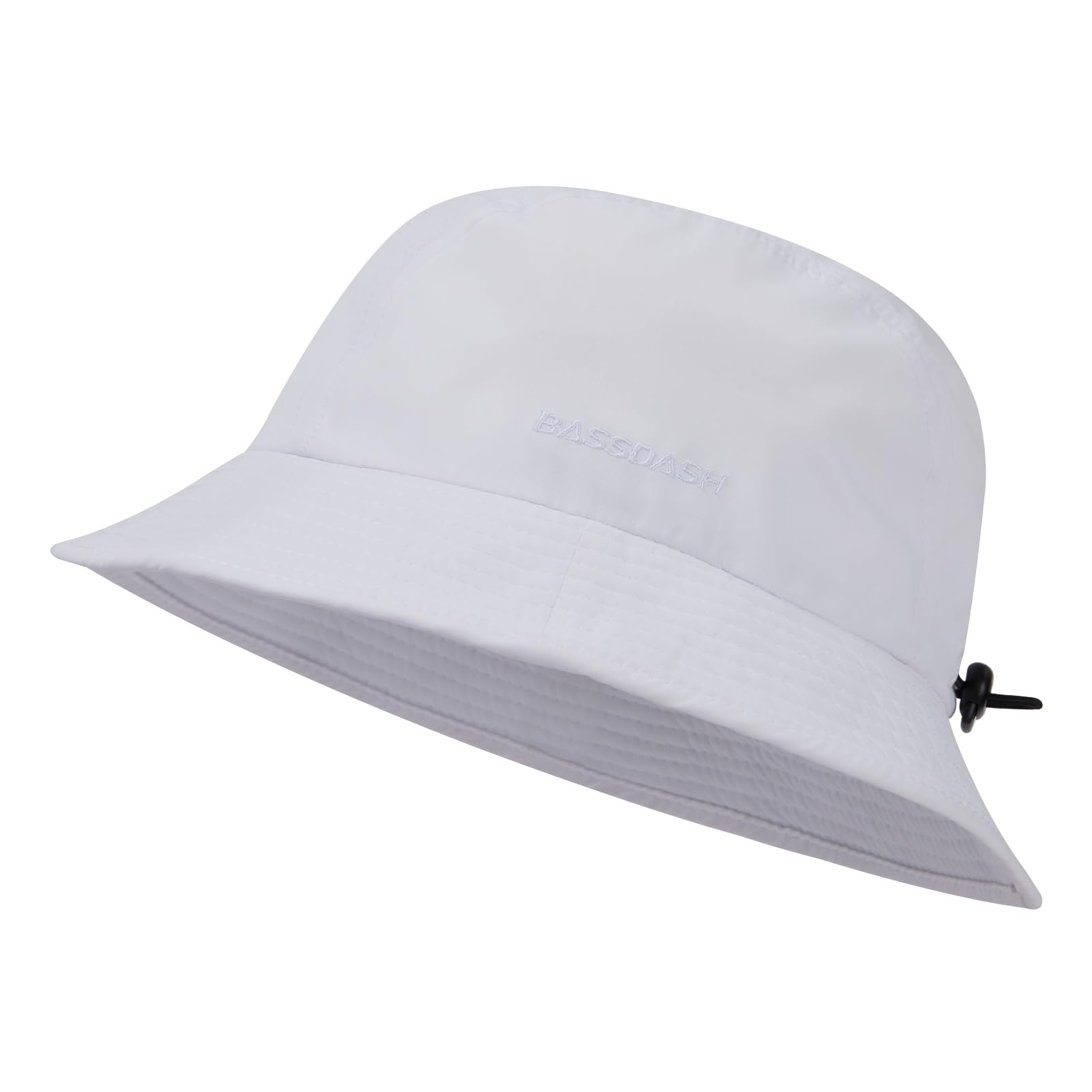 BASSDASH UPF50+ Fishing Bucket Hat for Men Women Lightweight Water Resistant Packable Outdoor Summer Sun Hats FH13 White