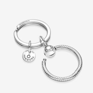 Pandora Moments Charm Key Ring - Great Gift for Women - Stunning Women's Jewelry -Key Chain with Charm Holder - Sterling Silver, With Gift Box