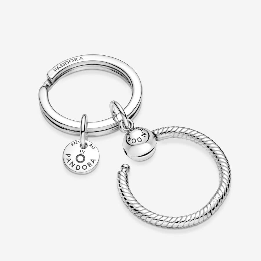 Pandora Moments Charm Key Ring - Great Gift for Women - Stunning Women's Jewelry -Key Chain with Charm Holder - Sterling Silver, With Gift Box