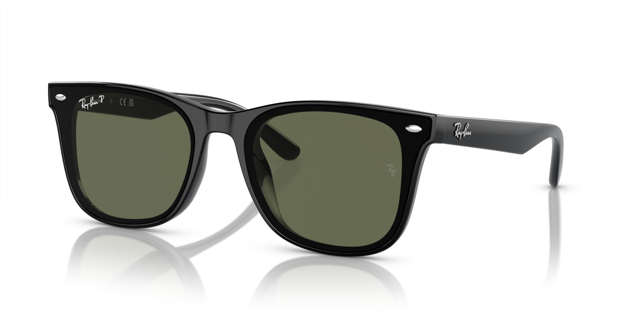 Ray-Ban RB4420 Square Sunglasses, Black/Dark Green Polarized, 65 mm