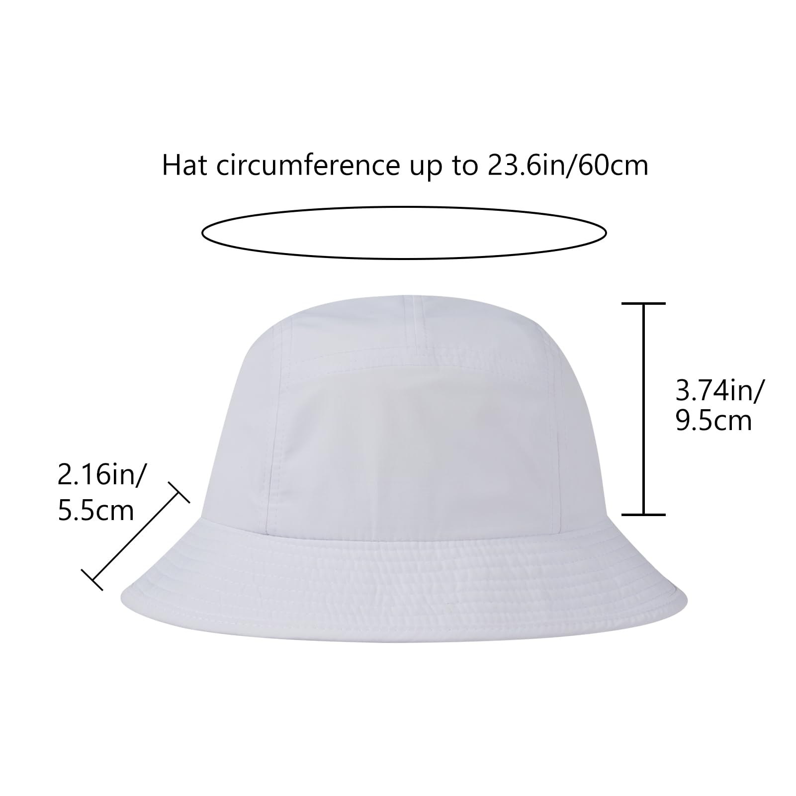 BASSDASH UPF50+ Fishing Bucket Hat for Men Women Lightweight Water Resistant Packable Outdoor Summer Sun Hats FH13 White