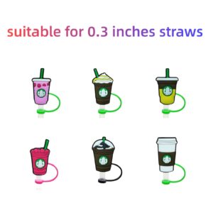 8mm Straw Covers Tips for Stanley Cup, 6Pcs Reusable Drinking Stanley Straw Topper, Splash Proof Straw Protector, Straw Cover Cap for Stanley Cup Accessories。