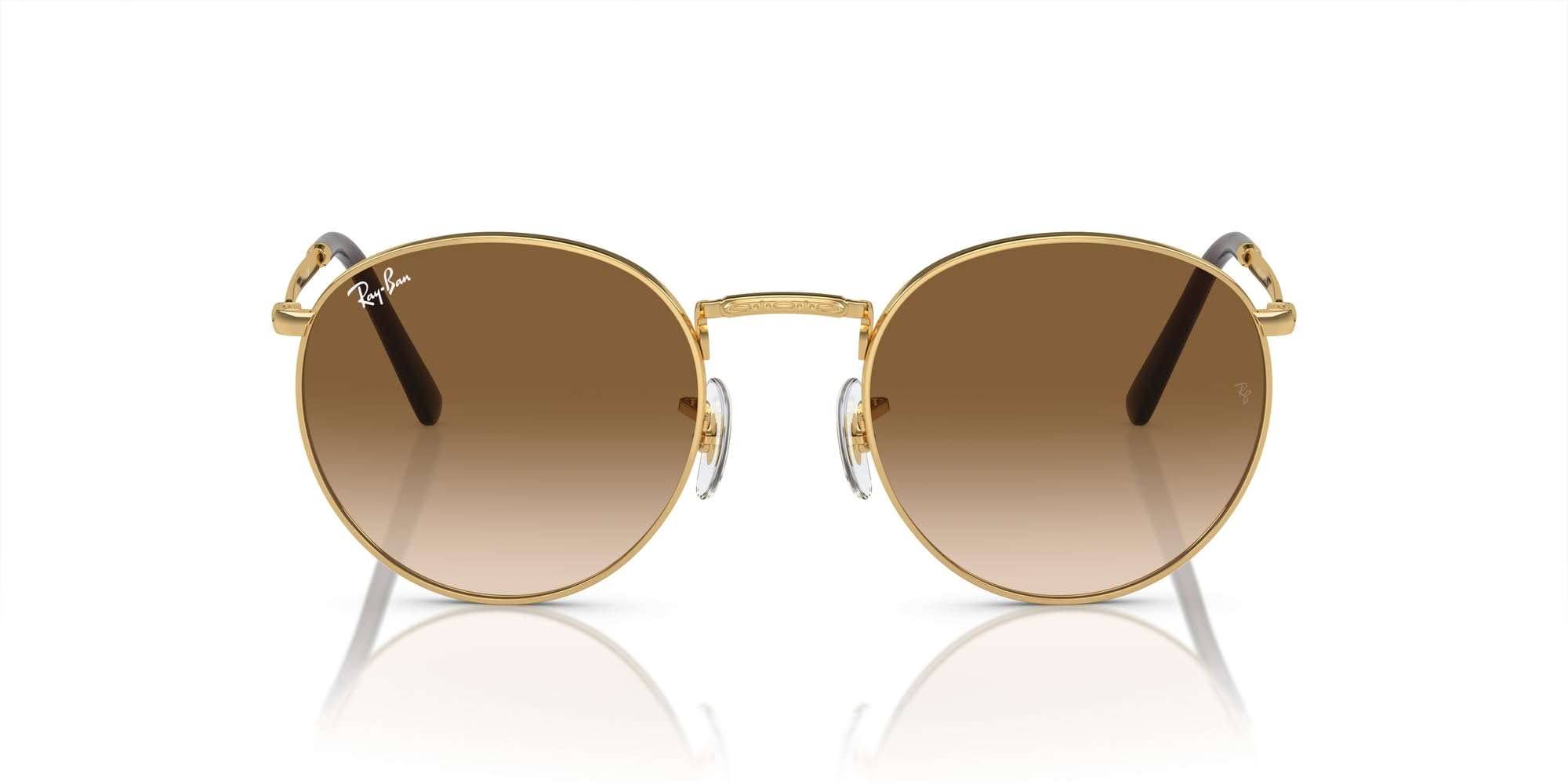 Ray-Ban RB3637 New Round Sunglasses, Gold/Clear Gradient Brown, 50 mm