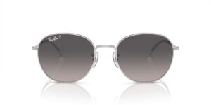 ray-ban rb3809 round sunglasses, silver/grey gradient polarized, 53 mm