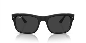 ray-ban rb4428 square sunglasses, matte black/black polarized, 56 mm