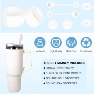 Stanley Cup Accessories - Set of 8 Stanley Spill leak Stopper and Stanley Cup Boots Stanley Straw Cover For Stanley Cup Models 1.0 and 2.0， Stanley Accessories 40 oz Stanley Cup