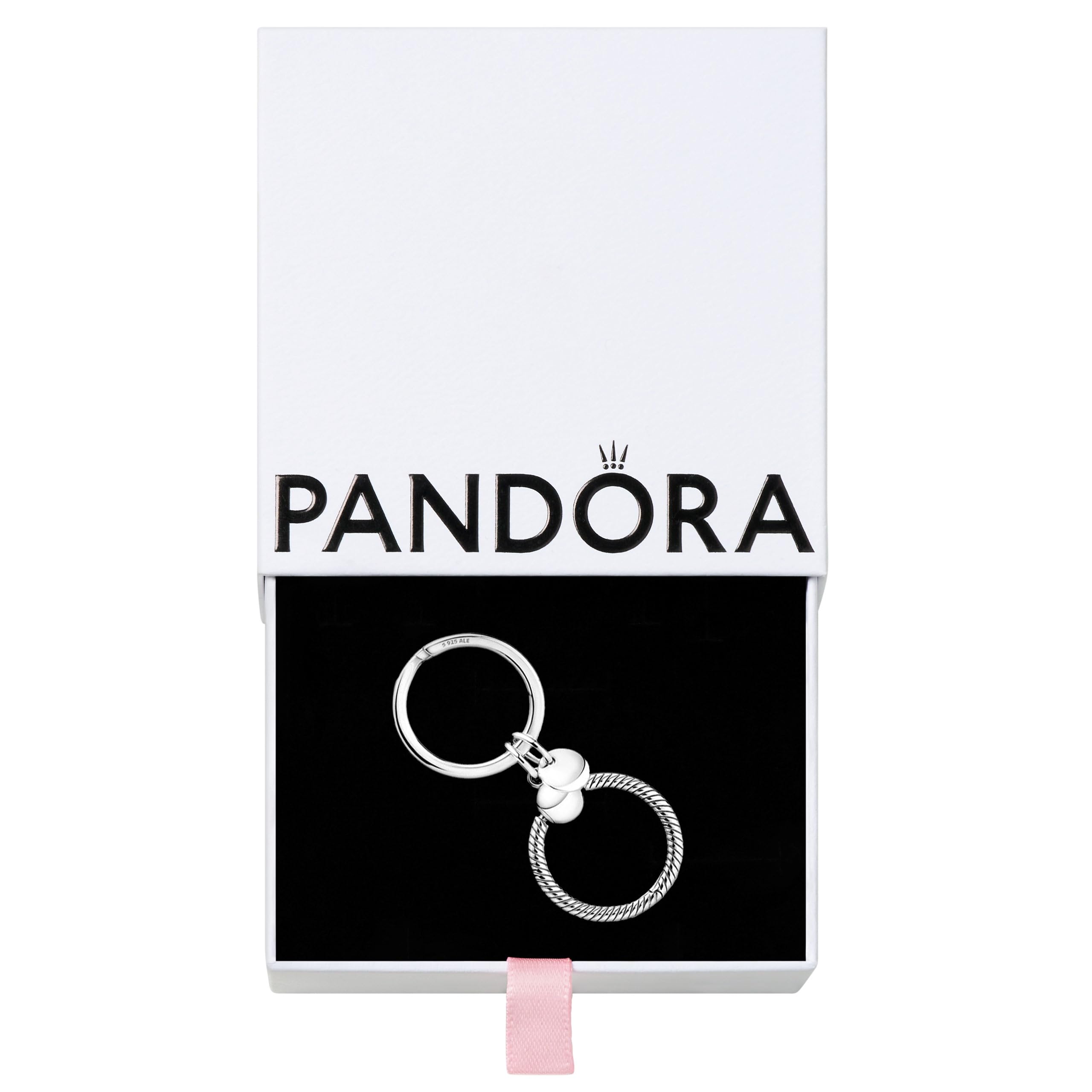 Pandora Moments Charm Key Ring - Great Gift for Women - Stunning Women's Jewelry -Key Chain with Charm Holder - Sterling Silver, With Gift Box