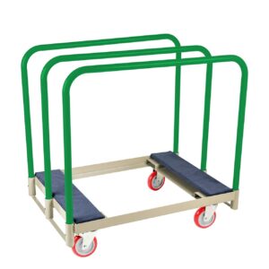 biosp 1000 lbs capacity steel panel truck cart with swivel casters, wood end, 3 side handrails, 24" width x 36" length