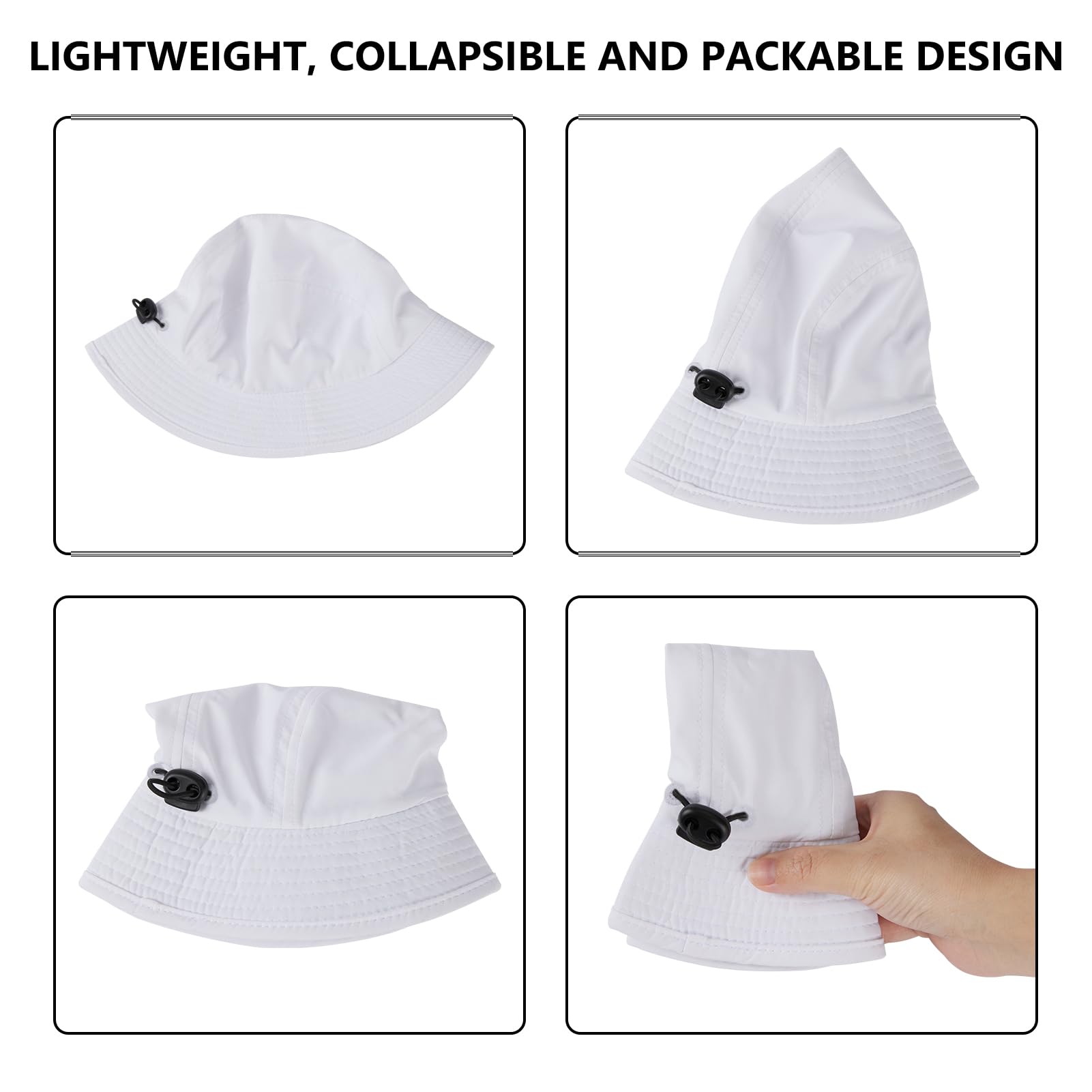 BASSDASH UPF50+ Fishing Bucket Hat for Men Women Lightweight Water Resistant Packable Outdoor Summer Sun Hats FH13 White