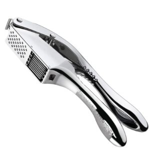 garlic press and slicer 2 in 1,effortlessly crush, slice, and mince garlic,with this versatile kitchen tool - perfect for home cooks and professional chefs alike. (silvery)