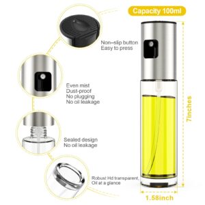 Oavostd Premium Olive Oil Sprayer for Cooking, 1 Pack Food-grade Olive Oil Spray Bottle with 304 Stainless Steel, 100ml Olive Oil Mister Spray Bottle for Cooking, Perfect for Salad, BBQ, Baking