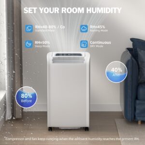 AIRPLUS 4,500 Sq.Ft 70 Pint Dehumidifier for Basements and Home-with Drain Hose,Efficient,Energy-with Dual Protection and 4 Smart Modes,24H Timer,Defrost,for Large room