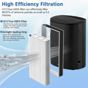 4 Pack F1 True HEPA Repalcement Filter Compatible with 3M Filtrete Room Air Purifier Models FAP-C01-F1,FAP-T02-F1, FAP-C01BA-G1, FAP-T02WA-G1, FAP-ST02W and FAP-ST02N