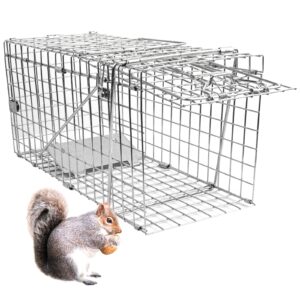 epestoec 17.3" heavy duty squirrel trap, folding live small animal cage trap, humane traps, catch and release.