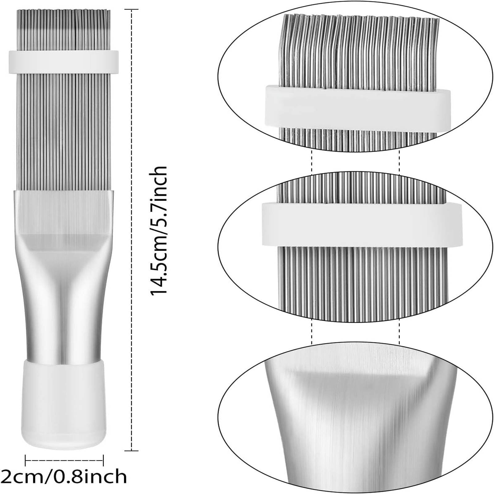 Air Conditioner Condenser Fin Comb Cleaner kit, Air Conditioner Fin Cleaner Brush Kit, Kitchen Small Appliances Coil Whisk Clean Brush Stainless Steel Metal Fin Comb, Evaporator Radiator Repair Tool