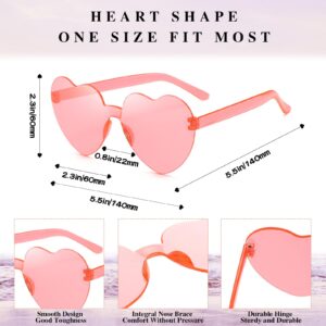 Geopty 14 Pack Hotpink Heart Sunglasses for Women Bulk, Fun Pink Heart Shaped Sunglasses Bachelorette Party Favors Candy Color Heart Glasses Set