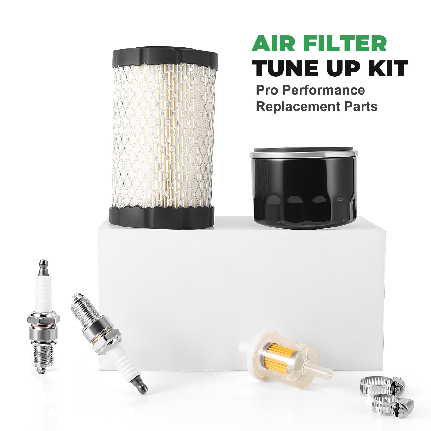 LERMITY 796031 Air Filter Tune Up Kit,Lawn Mower Oil Filter Replacement Compatible with Briggs and Stratton 591334 492932 696854; John Deere D100 D110 D125 D130; Husqvarna YTH22V46 YTH24V48 YTA22V46