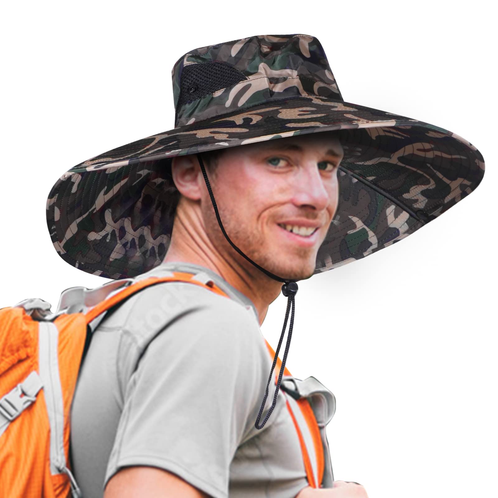 Herolland Super Wide Brim Sun Hat for Men and Women,UPF50+ Waterproof Bucket Hat for Fishing, Hiking, Camping