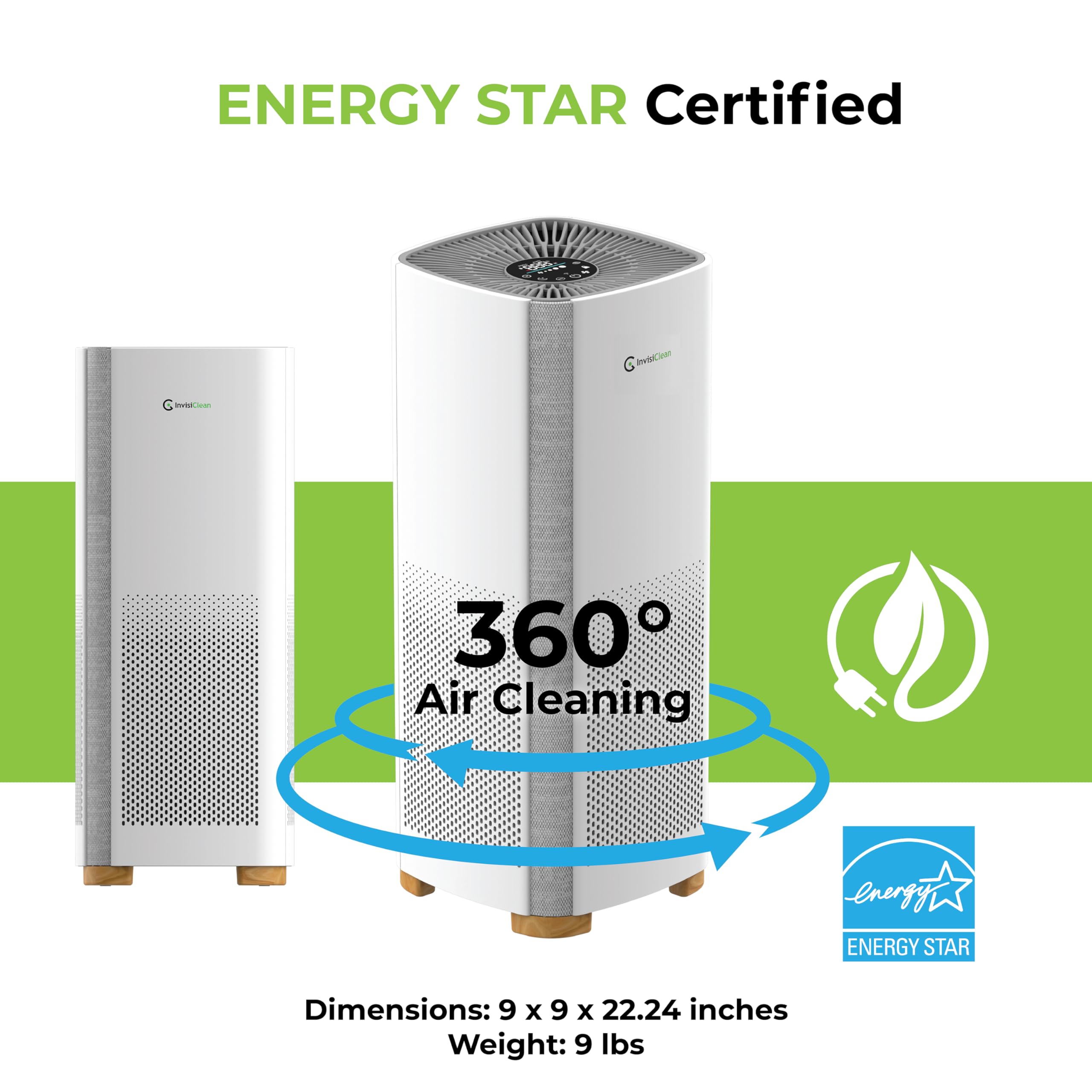 Air Purifiers for Home, Large Room Covers 1500 Ft², H13 Medical Grade True HEPA Air Filter, Ideal for Allergies, Cat, Dog, Pet, Hair, Pollen, Smoke, Dust, Bedroom Air Filter, WiFi, InvisiClean Bella