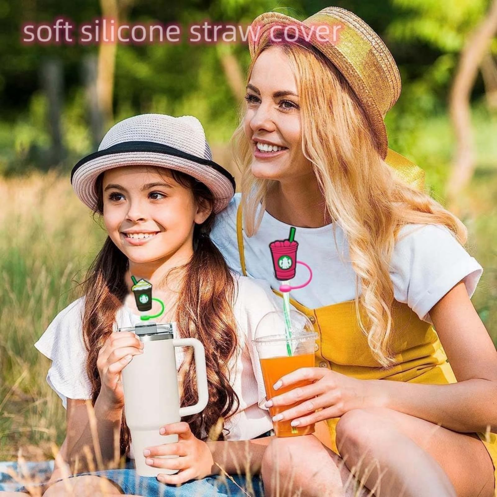 8mm Straw Covers Tips for Stanley Cup, 6Pcs Reusable Drinking Stanley Straw Topper, Splash Proof Straw Protector, Straw Cover Cap for Stanley Cup Accessories。