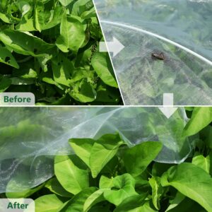 10 * 50FT Thicker Ultra Fine Garden Mesh Netting Pest Barrier, Plant Covers for Outdoor Patio Greenhouse Vegetables Fruit Flower Garden Protection, Row Covers Fabric Screen Insect Bug Bird Netting