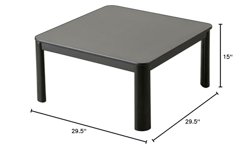 KEN JAPAN KB-75US(BK) Kotatsu Heater Table with 120V Electric Heater Low-Lying Dining and Work Desk Square W29.5xD29.5xH15inches Table top Surface Reversible Gray Brown Color Home and Living