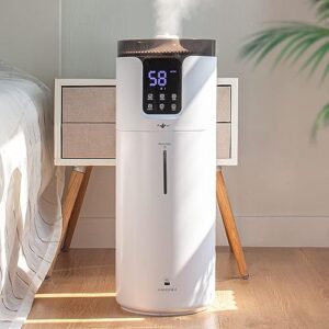 humidifier large room, lacidoll 16l/4.2gal whole house humidifier 2000 sq.ft. ultrasonic cool mist humidifier for home with extension tube, quiet bedroom humidifier with aroma box, white