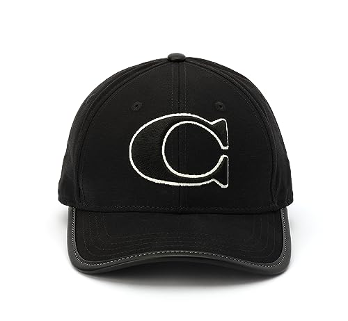 Coach Womens Cotton Canvas Hat Baseball Cap, Black, Medium-Large US