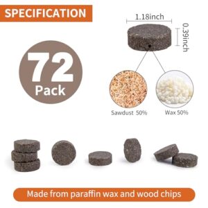 Fire Starter - 72 PCS Natural Charcoal Fire Starters for Campfires, Camping, BBQ, Fire Pit Starter & BBQ Starter - Wood Fireplace Starter for Grill